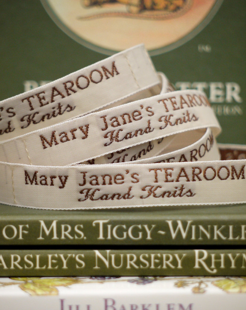 Mary Jane's Tearoom Woven Labels X 4 / / For Mjt Hand Knits/toy ...