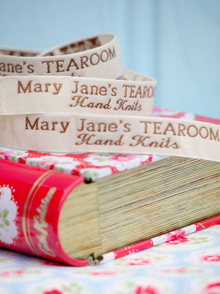 Mary Jane's Tearoom Woven Labels X 2 / / For Mjt Hand Knits/toy ...